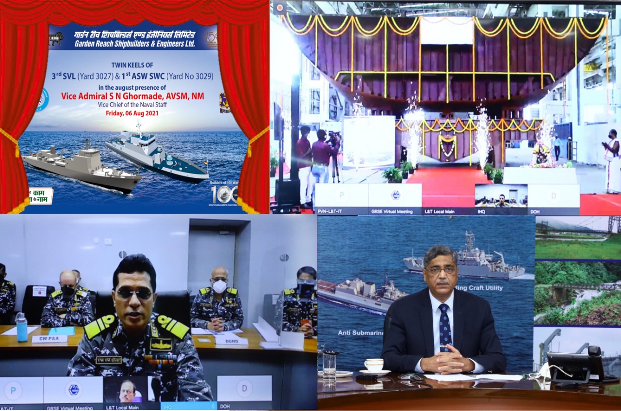 GRSE achieves twin milestones, Keel laying for 3rd SVL & first ASWSWC ... GRSE achieves twin milestones, Keel laying for 3rd SVL & first ASWSWC ...